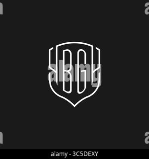 BG Logo monogram with shield shape designs template vector icon modern ...