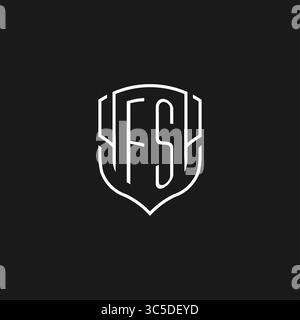 Initial FS shield logo monoline style, modern and luxury monogram logo ...
