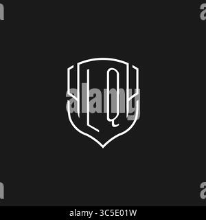 Initial LQ logo shield shape, creative esport logo design vector ...