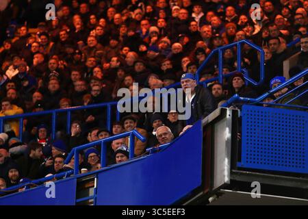 Chelsea fans chant slogans during the Premier League match between ...