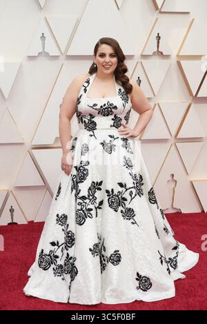Beanie Feldstein arrives at the Oscars on Sunday, Feb. 9, 2020, at the ...