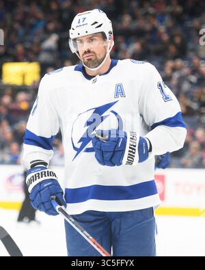 Tampa Bay Lightning left wing Brandon Hagel, left, competes for the ...