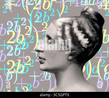 Bust of Marie-Sophie Germain, 1776 –1831, French mathematician ...