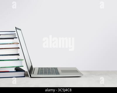 Education and business concept. Next to the books lies a pen and a sign ...