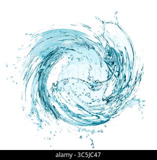 Water forming whirlpool on white background. Whirling fluid Stock Photo ...