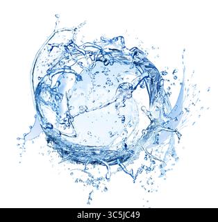 Water forming whirlpool on white background. Whirling fluid Stock Photo ...