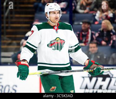 Minnesota Wild left wing Marcus Foligno warms up before an NHL hockey ...