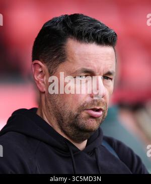 RC Lens manager Pierre Sage ahead of the pre season friendly match at ...