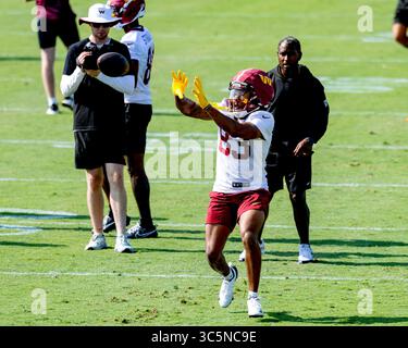 Washington Commanders wide receiver Jaylin Lane (83) runs a route ...