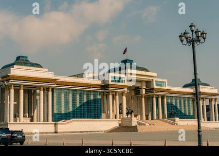 Ulaanbaatar, mongolia - 2 may 2025 The Government Palace is located on ...