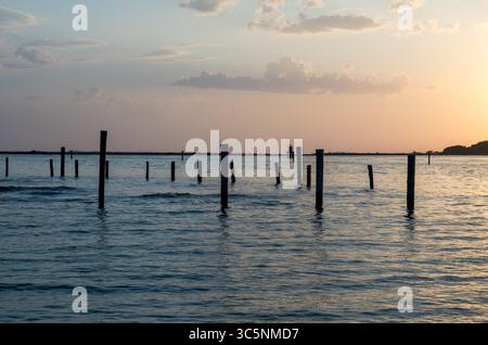 Grado, Italy - June 25, 2025: Laguna Palace Hotel in Grado illuminated ...