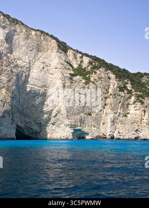Zakynthos, Greece. Cliffs with caves on the Zakynthos island Stock ...