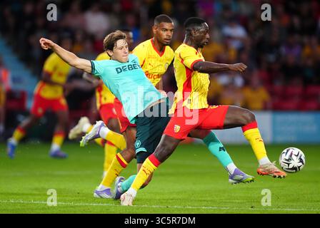 Wolverhampton Wanderers' Fer Lopez, left, and Mateus Mane celebrate ...