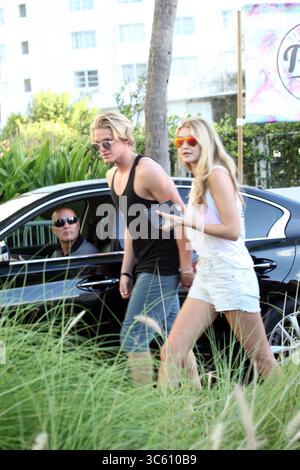 MIAMI BEACH, FL - MARCH 14: Victoria's Secret model Gigi Hadid, Rachel ...