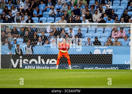 Goalkeeper Robin Olsen #30 of Malmö FF seen in action during the UEFA ...