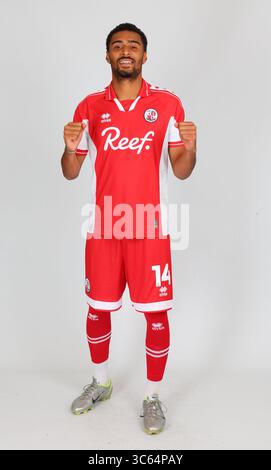 Crawley Town Football Club Louis Flower portraits. 29 July 2025 Stock ...