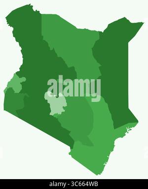 Map of Kenya with regions. Just a simple country border map with region ...