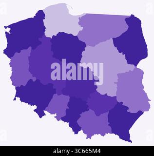 Poland political map of administrative divisions - voivodeships ...