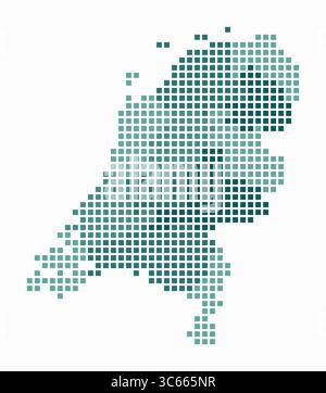 Netherlands dotted map. Digital style map of the country on white ...