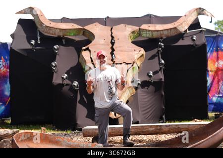 Bullhead, the logo at the Wacken Open Air in Wacken. The traditional ...