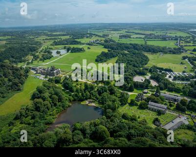 Editorial Margam, UK - JULY 30th, 2025: Aerial view of Capel Mair above ...