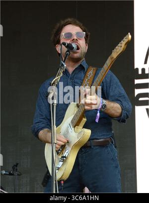 Taylor Goldsmith singer Dawes performs onstage during Arroyo Seco ...