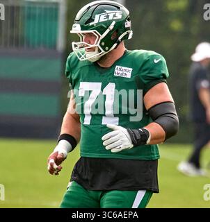 New York Jets center Josh Myers (71) during an NFL football game ...