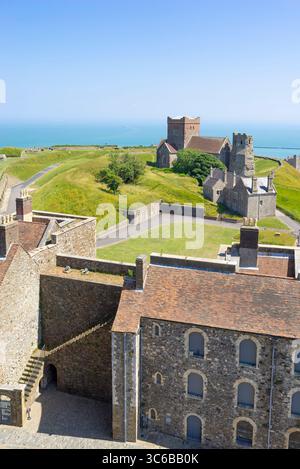 England, Kent, Dover, Dover Castle, St Mary-in-Castro Church, Stained ...