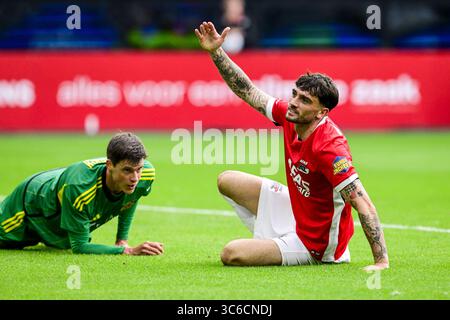 ALKMAAR - Troy Parrott of AZ with the 1-0 during the third qualifying ...
