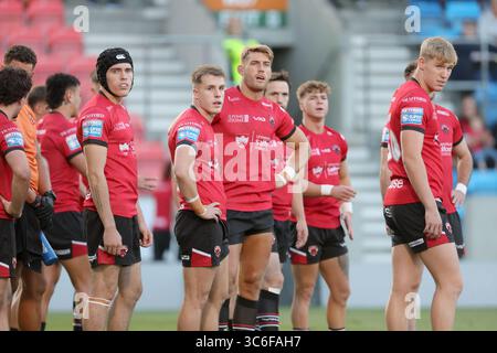 Salford Red Devils' looking dejected during the Betfred Super League ...