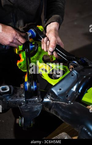 Drift suspension includes reinforced control arms and precision joints ...