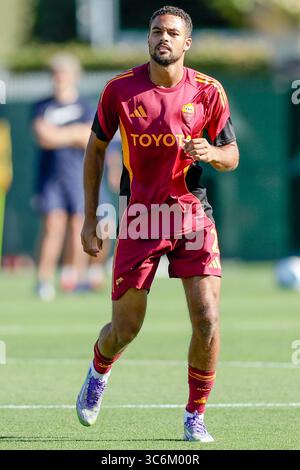 Devyne Rensch of AS Roma looks during friendly match As Roma vs As ...