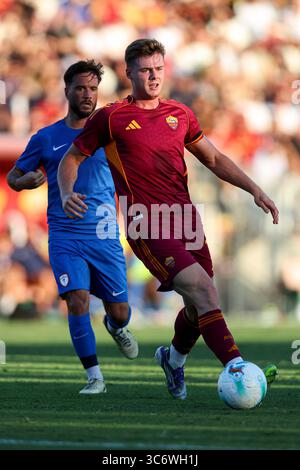 Evan Ferguson of AS Roma in action during the Pre-Season friendly match ...