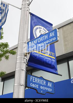Toronto Greek Town sign on Danforth Ave Stock Photo - Alamy