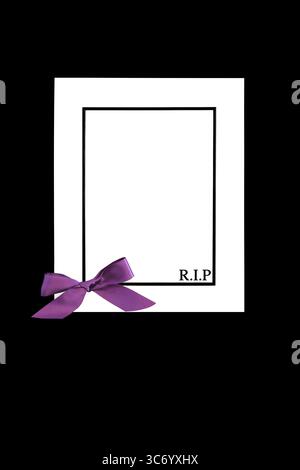 RIP in deepest sympathy in memorial card with flowers, white frame on ...