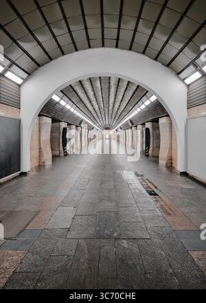 perspective view of empty subway station with modern train Stock Photo ...