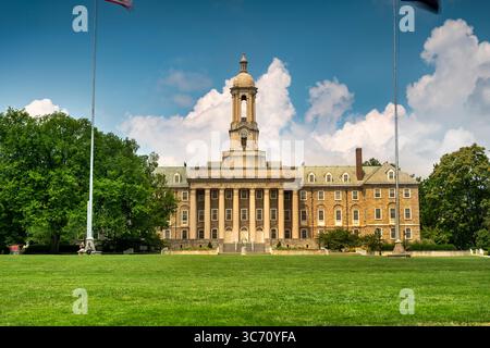 Penn State University Old Main campus administrative building view USA ...