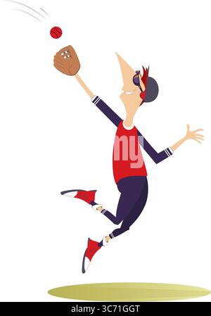Cartoon baseball player. Cartoon baseball player. Infielder in game ...