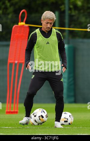 Celtic's Daizen Maeda during a training session at the Lennoxtown ...