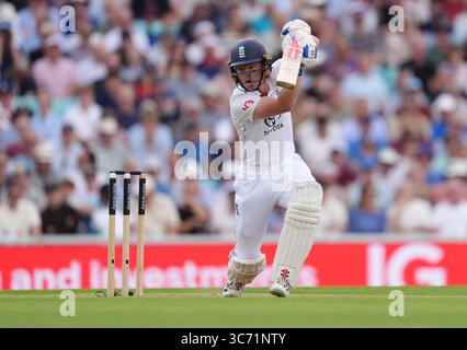 England's Ollie Pope bats on day two of the first Ashes cricket test ...