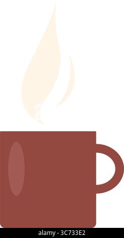 Steaming mug color icon. Hot steaming coffee mug. Isolated vector ...