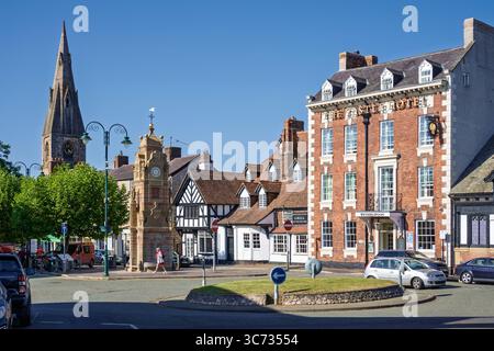 Town of Ruthin, Wales. St Peter’s Square in Ruthin town centre Stock ...