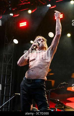 Iggy Pop performing onstage at Day 1 of the Project Pabst festival at ...