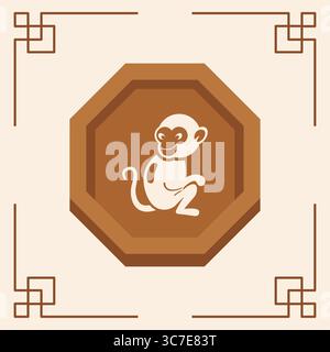monkey chinese zodiac emblem icon Stock Vector Image & Art - Alamy