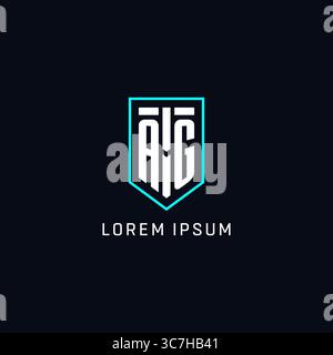 AG logo initial monogram with shield and sword design ideas Stock ...