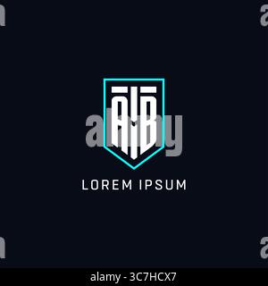 Initials AB logo shield guard shape, creative logo design concept ...