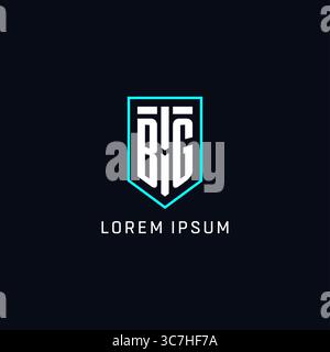 BG Logo monogram with shield shape designs template vector icon modern ...