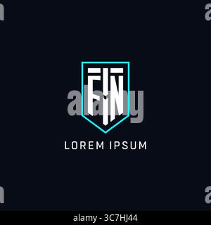 Initial FN logo shield shape, creative esport logo design vector ...