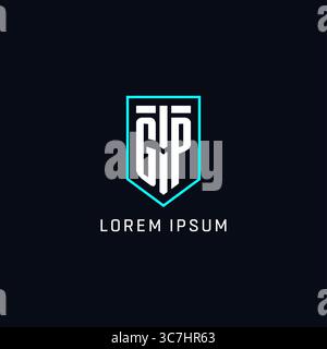 GP initial logo monogram with simple luxury shield icon design ...