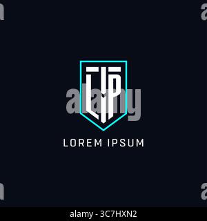 Initial LP logo shield shape, creative esport logo design vector ...